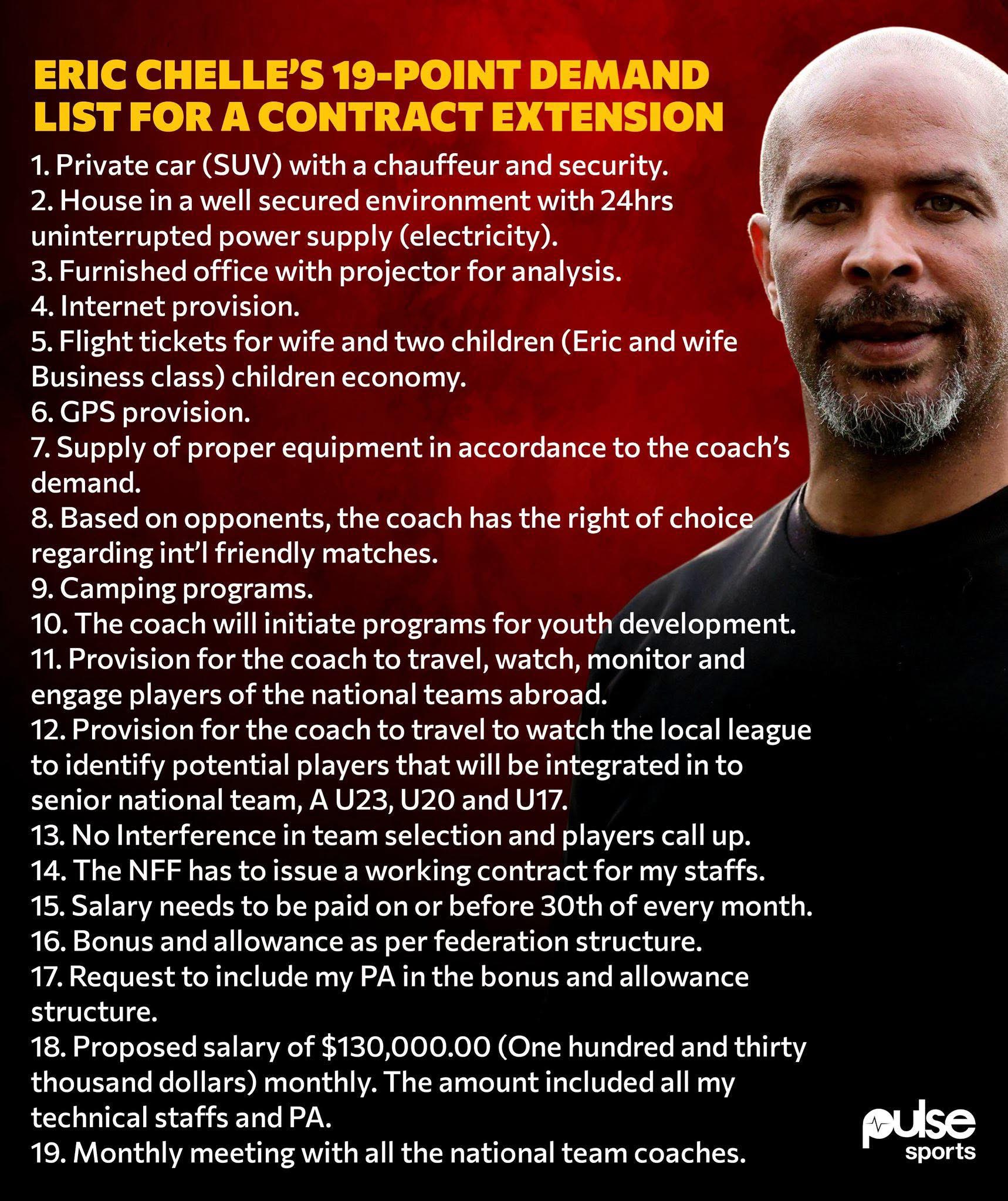 Eric Chelle’s 19-Point Contract Demands Revealed Amid Strong AFCON 2025 ...